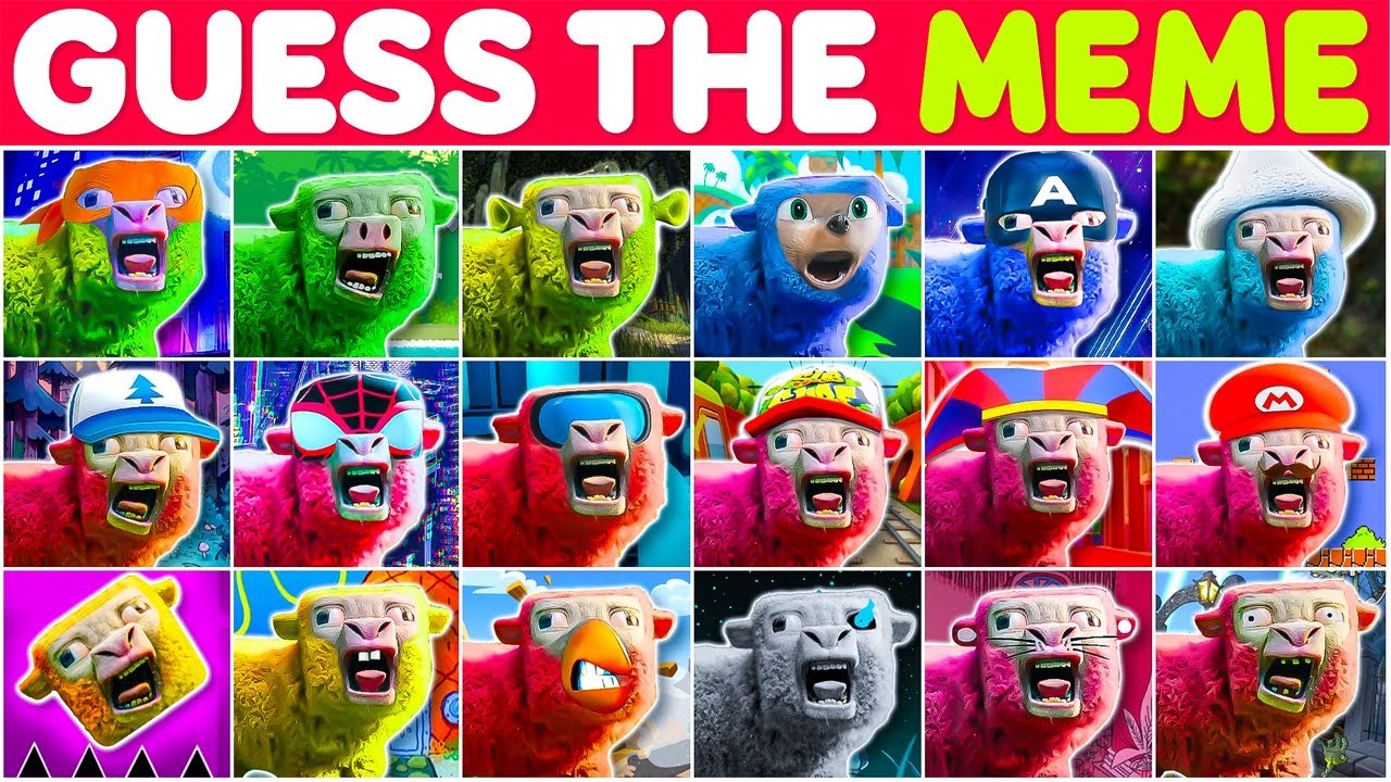 Guess The Meme Song | Pink Sheep Sing A Song In Different Universes ...