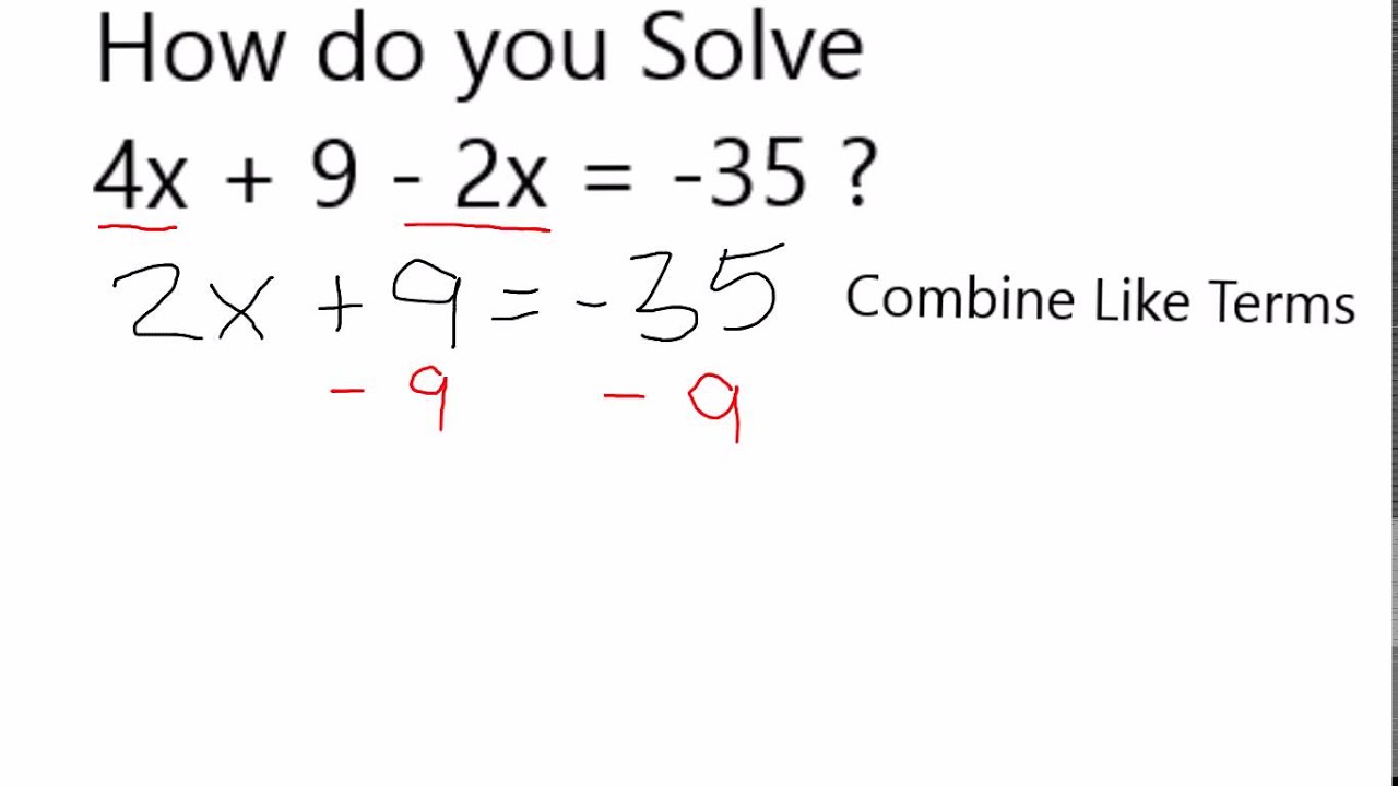 Solve 4x 9 2x 35 YouTube