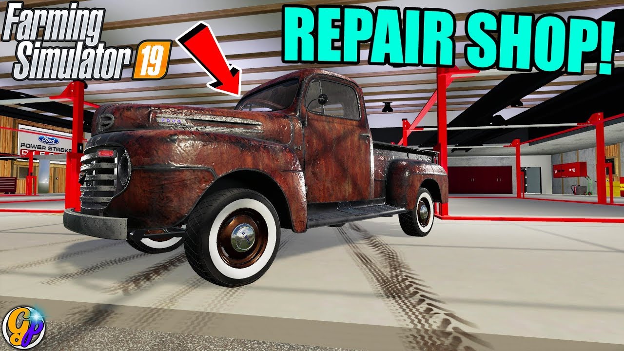 REPAIRING FORD F1 1948 SERVICE TRUCK FARMING SIMULATOR 19 PICKUP TRUCK ...