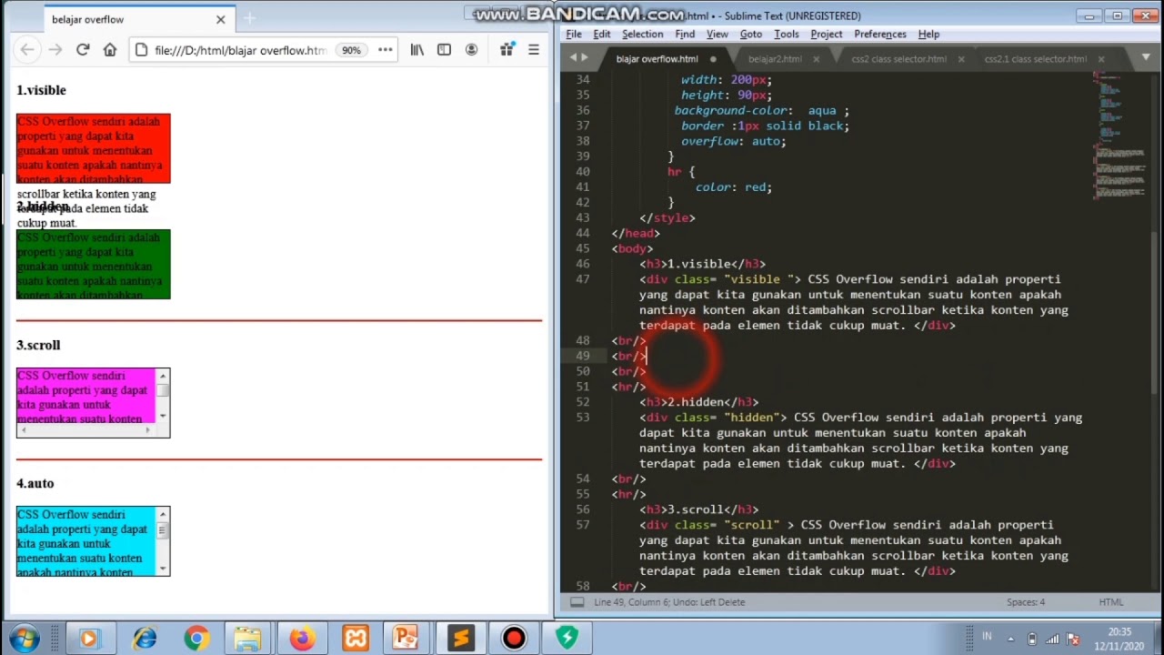 penggunaan over flow pada css - YouTube