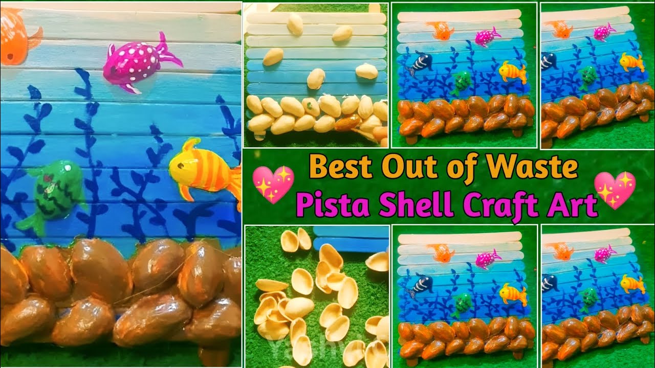 Pista Shell Craft - Fish Making | Pista Shell Craft Ideas | Pisata ...