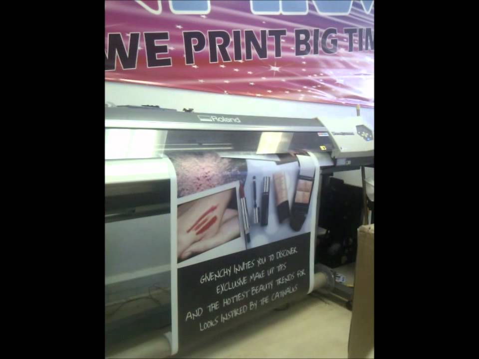 roller banner printing on roland vp540 - YouTube