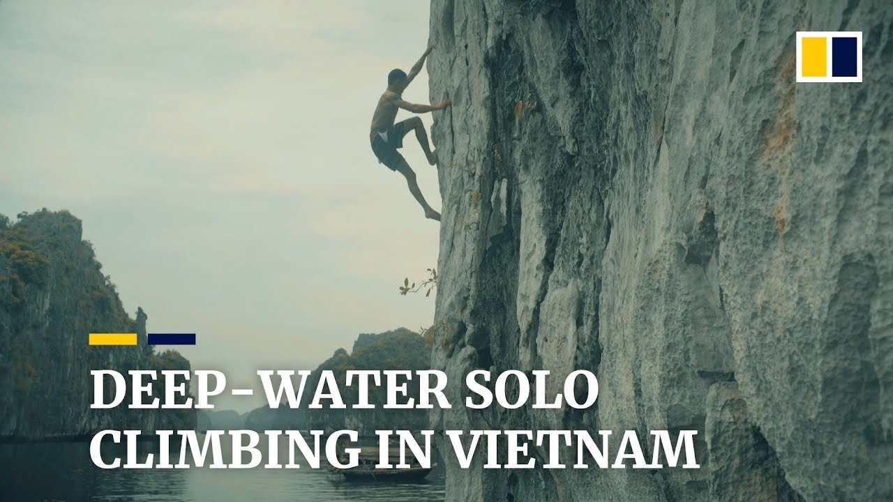 Deep-water solo climbing at Vietnam’s Ha Long Bay - YouTube