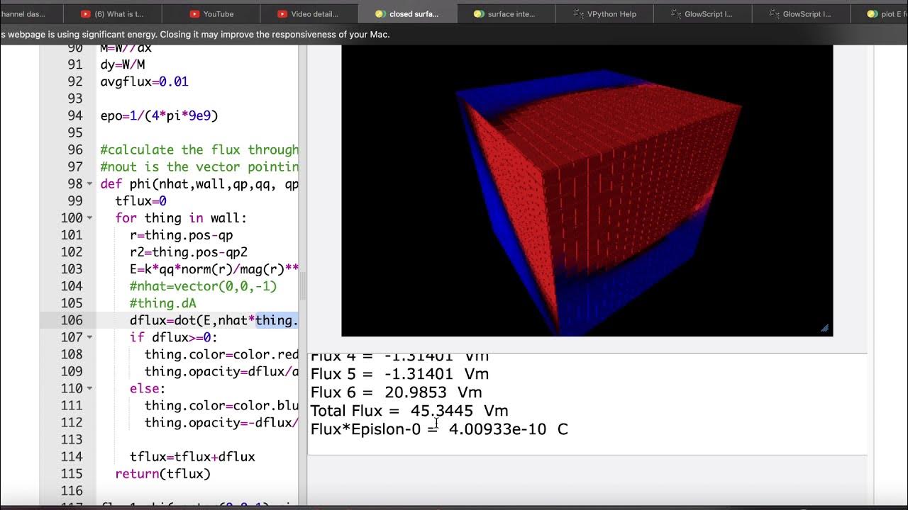 Building a GlowScript Model of Electric Flux Through a Cube - YouTube