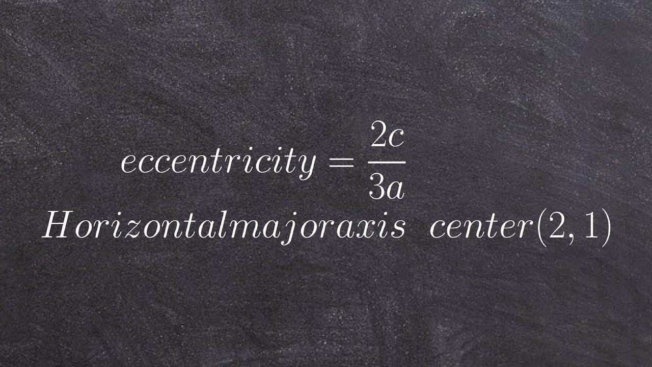 How to determine the equation of an ellipse given the eccentricity and ...
