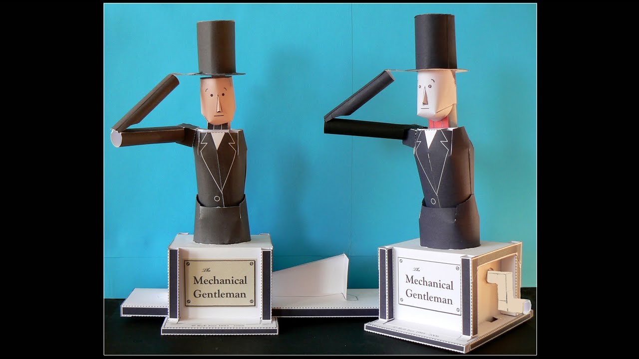 Mechanical Gentleman paper model with Crank Slider - YouTube