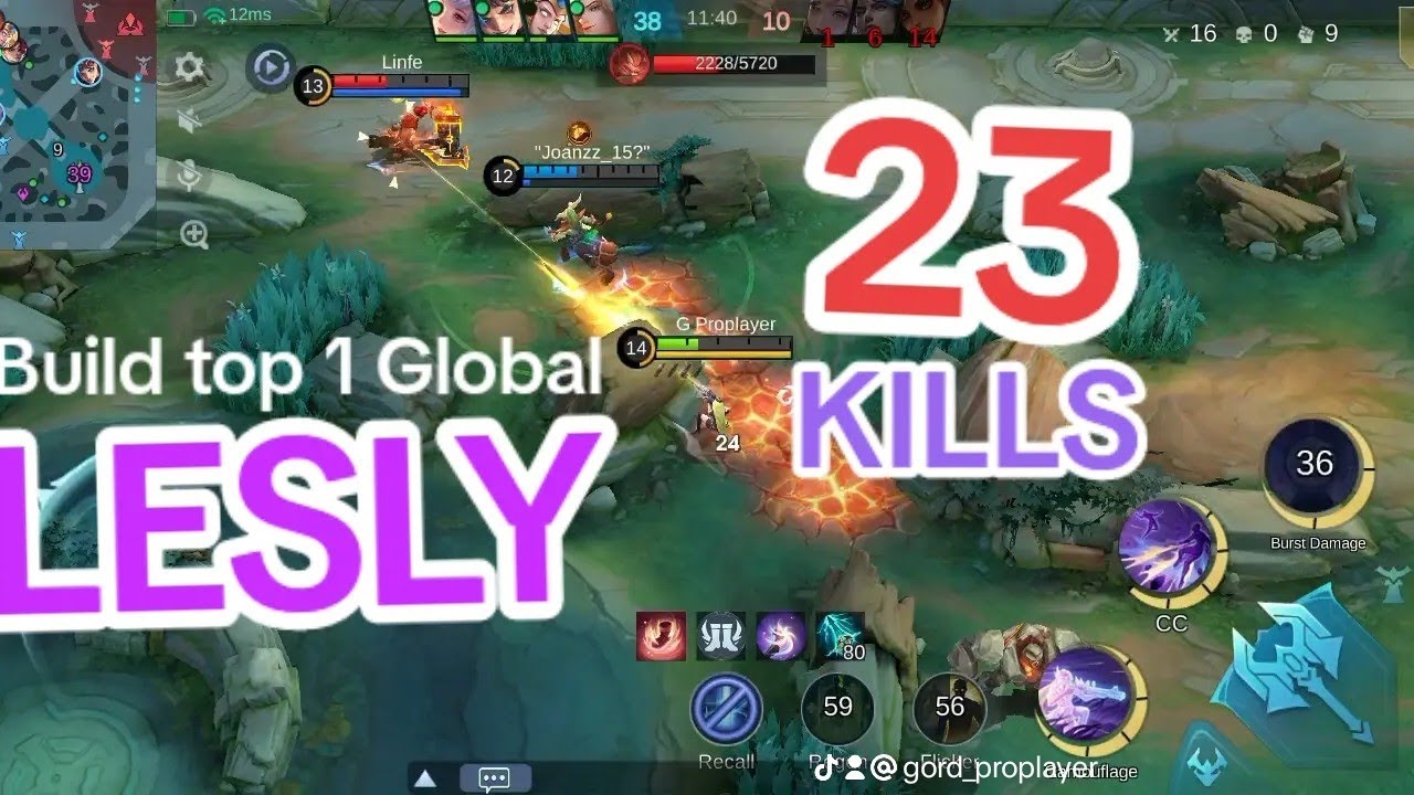 23 KILLS!!! BUILD TOP 1 GLOBAL LESLEY. MLBB - YouTube
