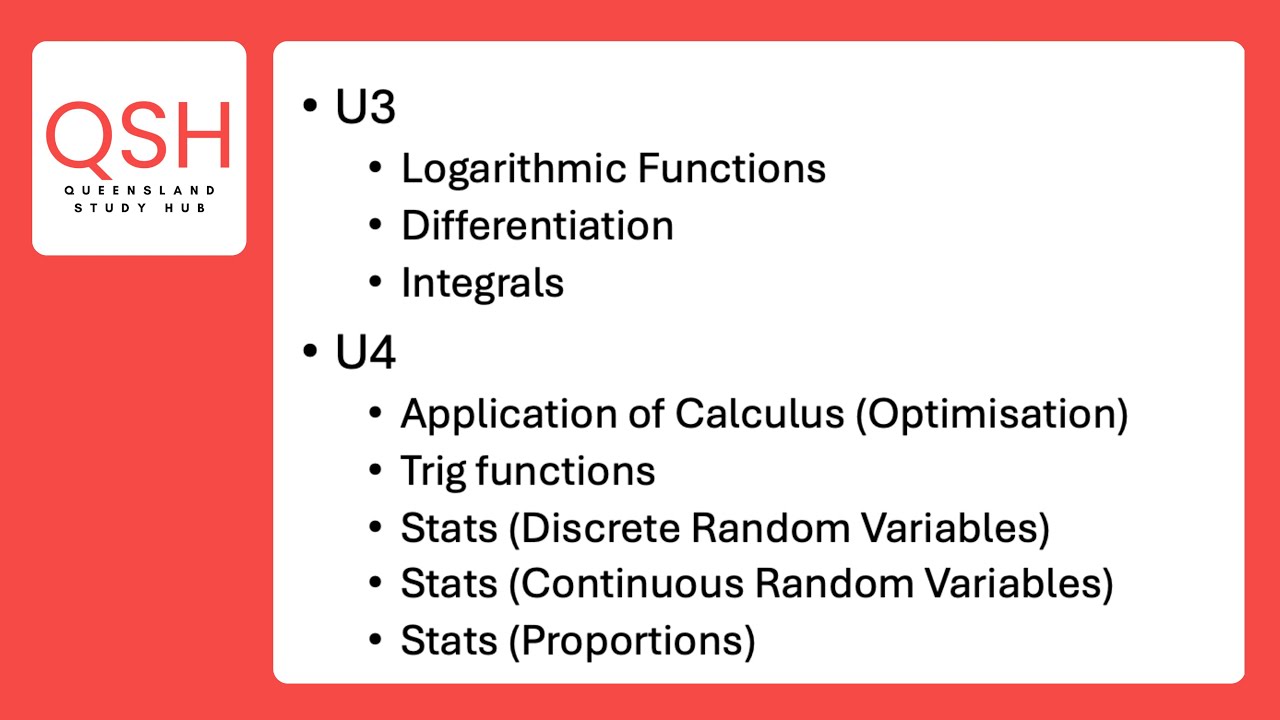QCE Mathematical Methods - Unit 3 and 4 Masterclass (1/2) | Oliver Yang - YouTube