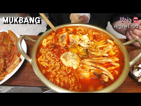 리얼먹방:) 송이순두부열라면 (ft.김치) ★ 단언컨대 최고의 라면👍ㅣBest RamyunㅣREAL SOUNDㅣASMR MUKBANGㅣ