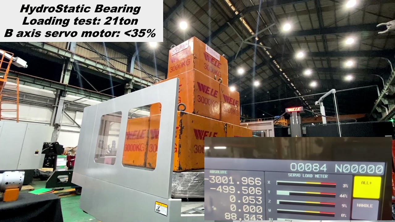 [WELE MECHATRONIC] HB Series B axis loading test for 21tons - YouTube