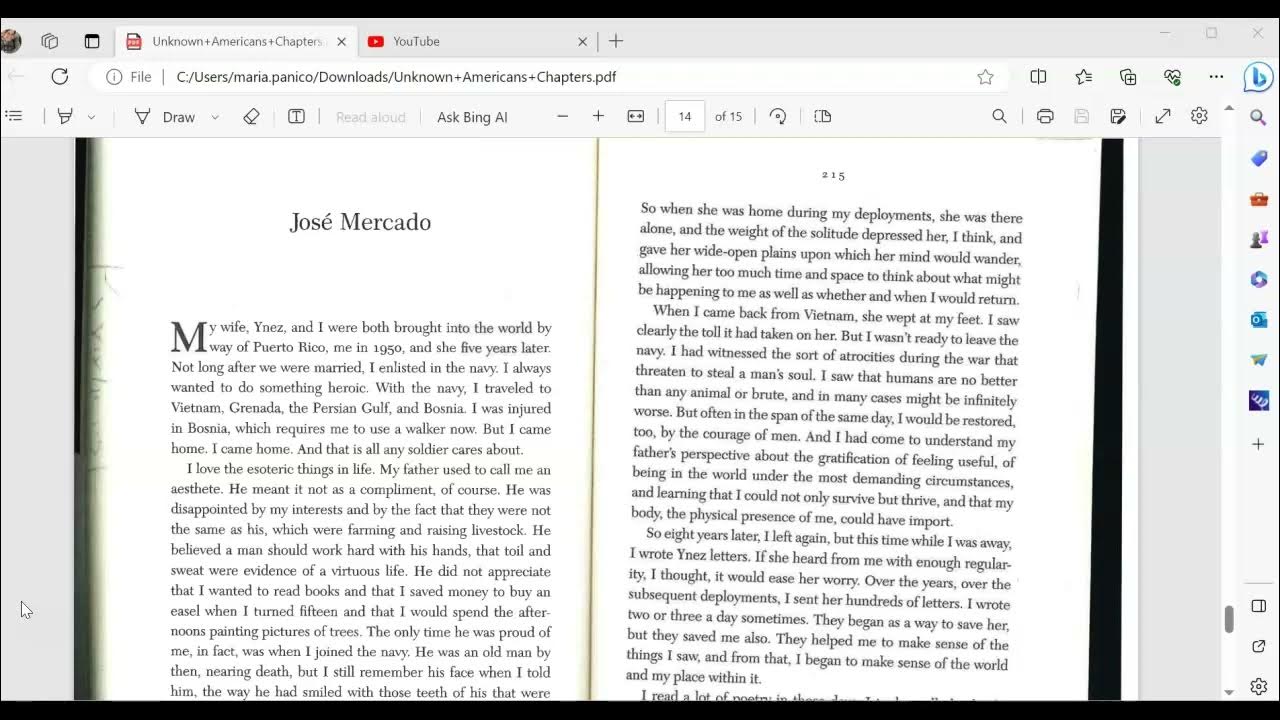 The Book of Unknown Americans Chapter-Jose Mercado - YouTube