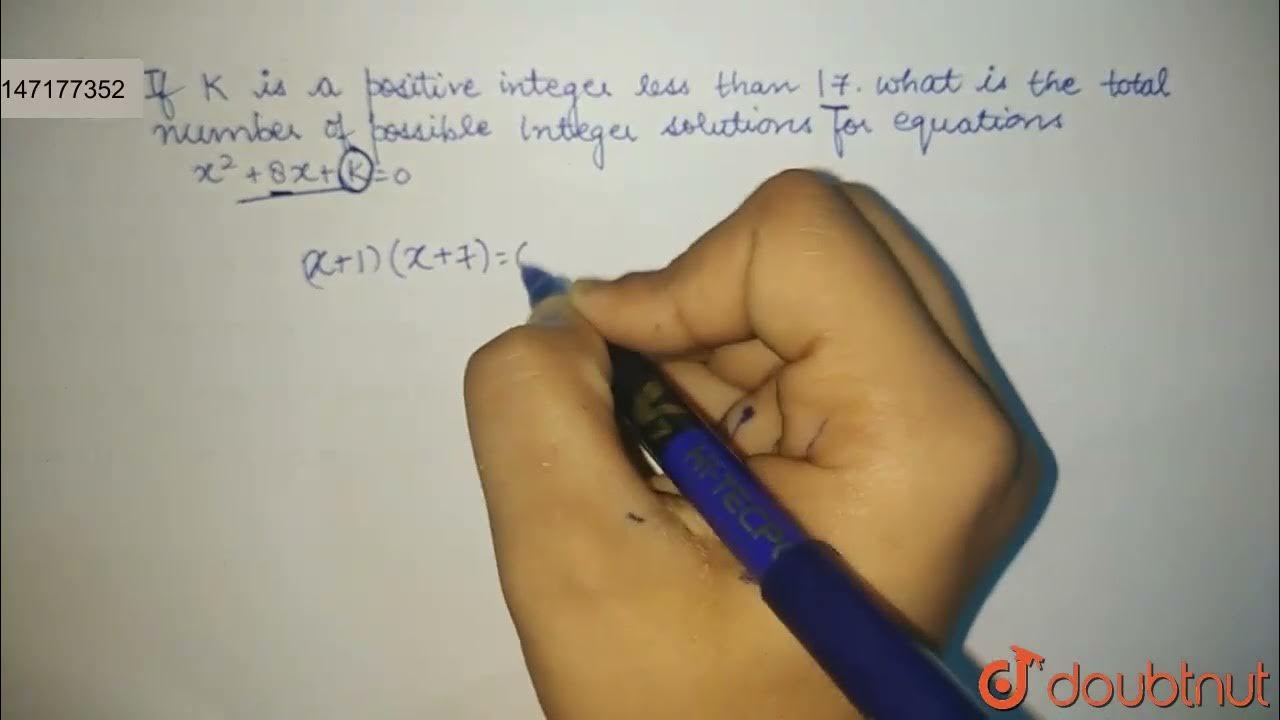 If k is a positive integer less than 17, what is the total number of possible integer solutions ...
