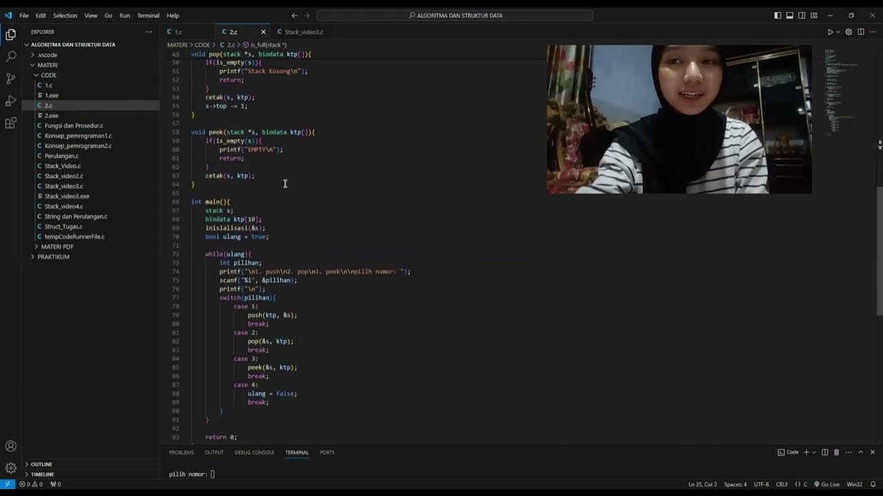Tugas ASD Program Stack - YouTube