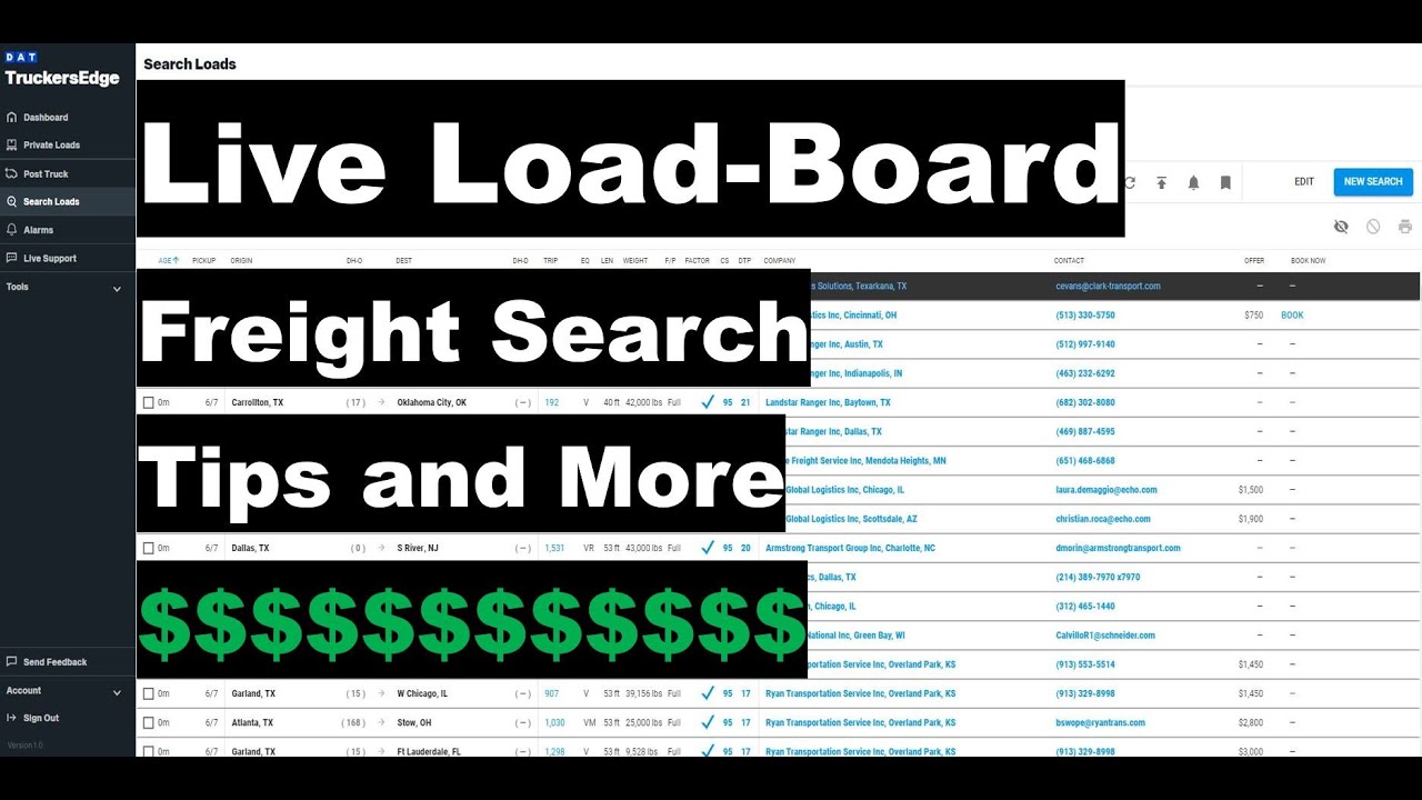 Live Load-Board Freight Search and Tips For A Successful Trucking ...