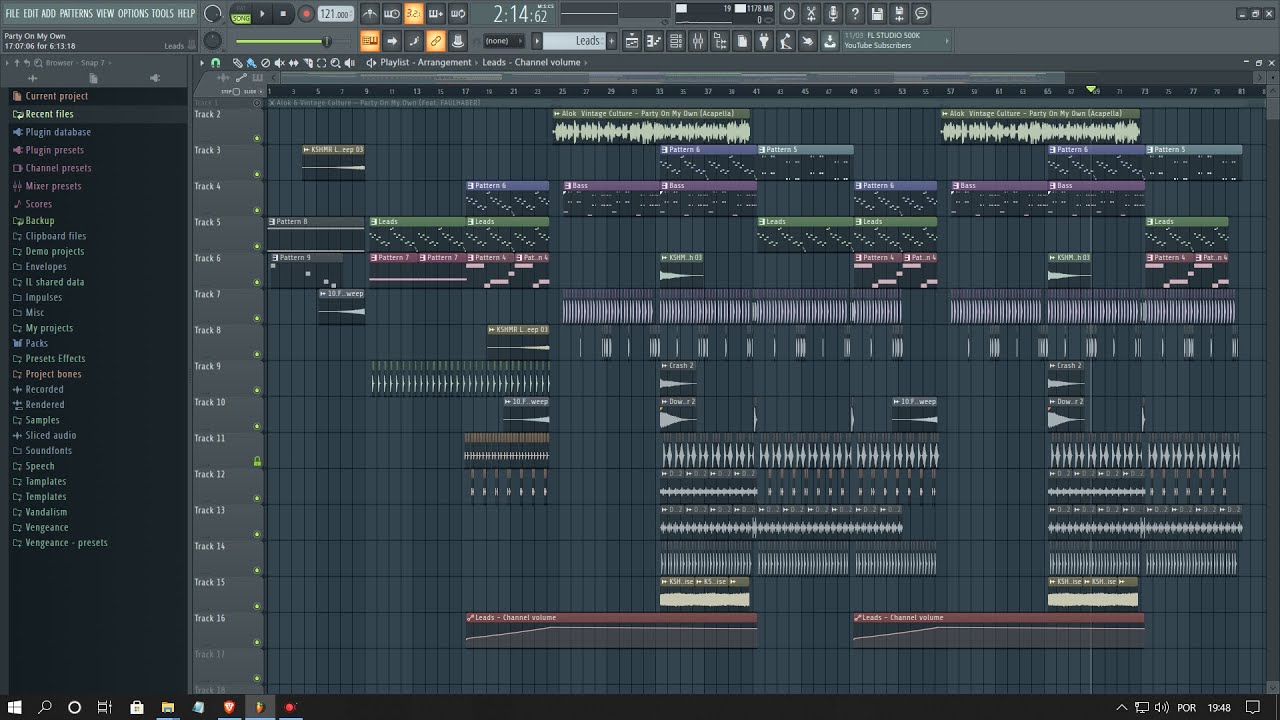 Alok & Vintage Culture - Party On My Own (Full Remake) [FREE FLP] - YouTube