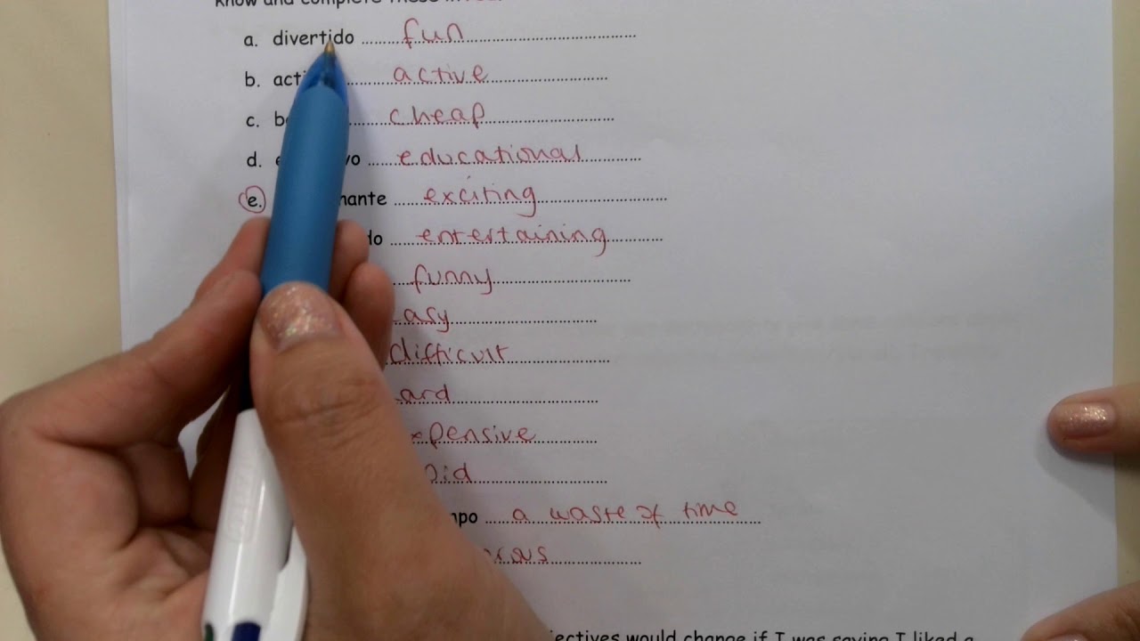 KS3 Spanish - Adjectives - YouTube