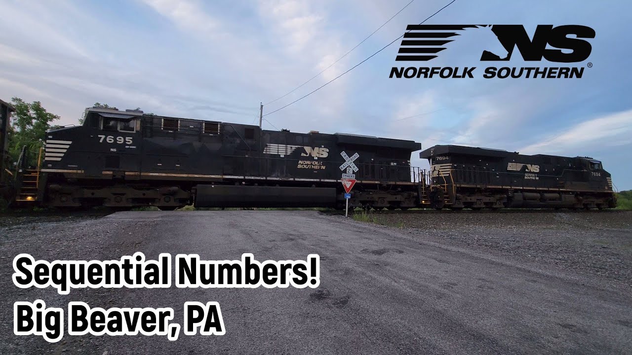 Sequential Numbers! NS 7694 & 7695 Pull A Manifest Through Big Beaver, PA - YouTube