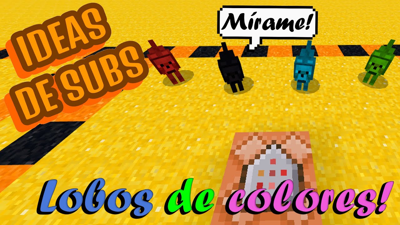 Como hacer una LOBOS DE COLORES en MINECRAFT BEDROCK - YouTube