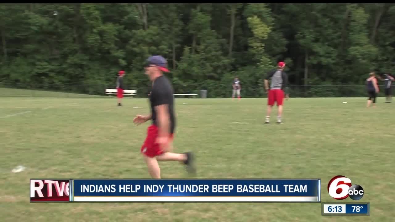 Indianapolis Indians take on the Indy Thunder Beep Baseball Team - YouTube