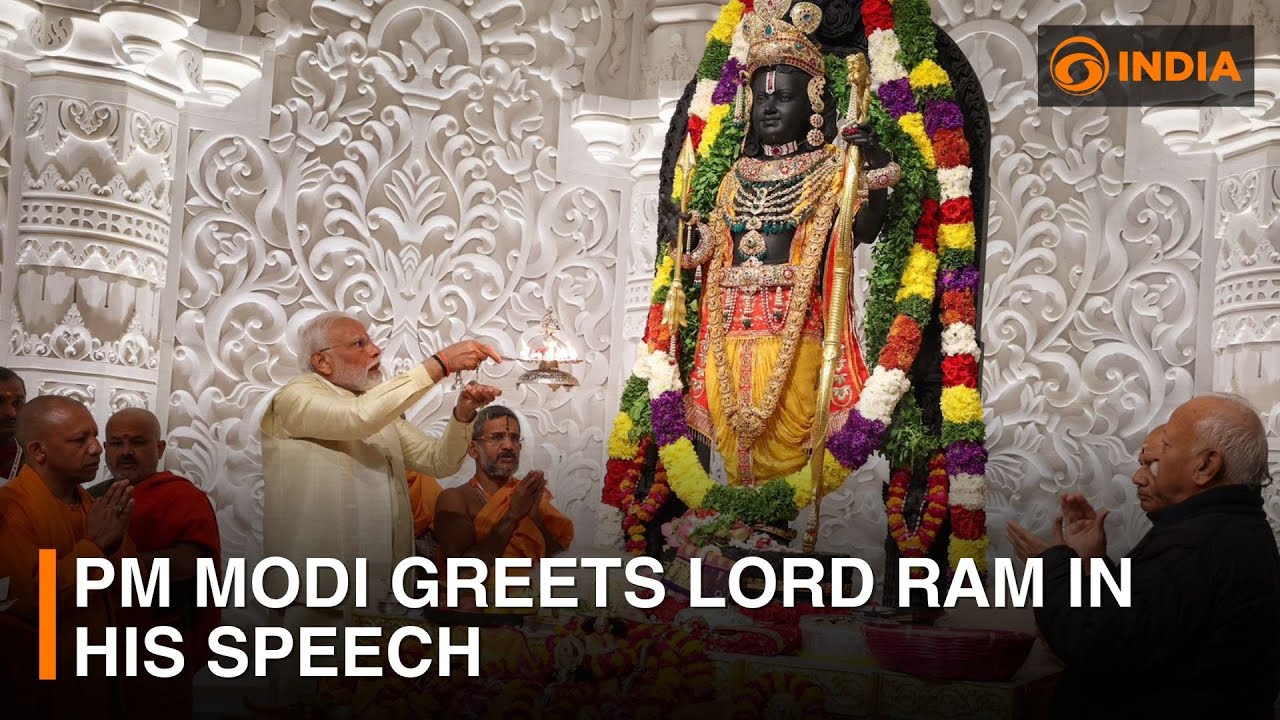 PM Modi greets Lord Ram in his speech | DD India - YouTube