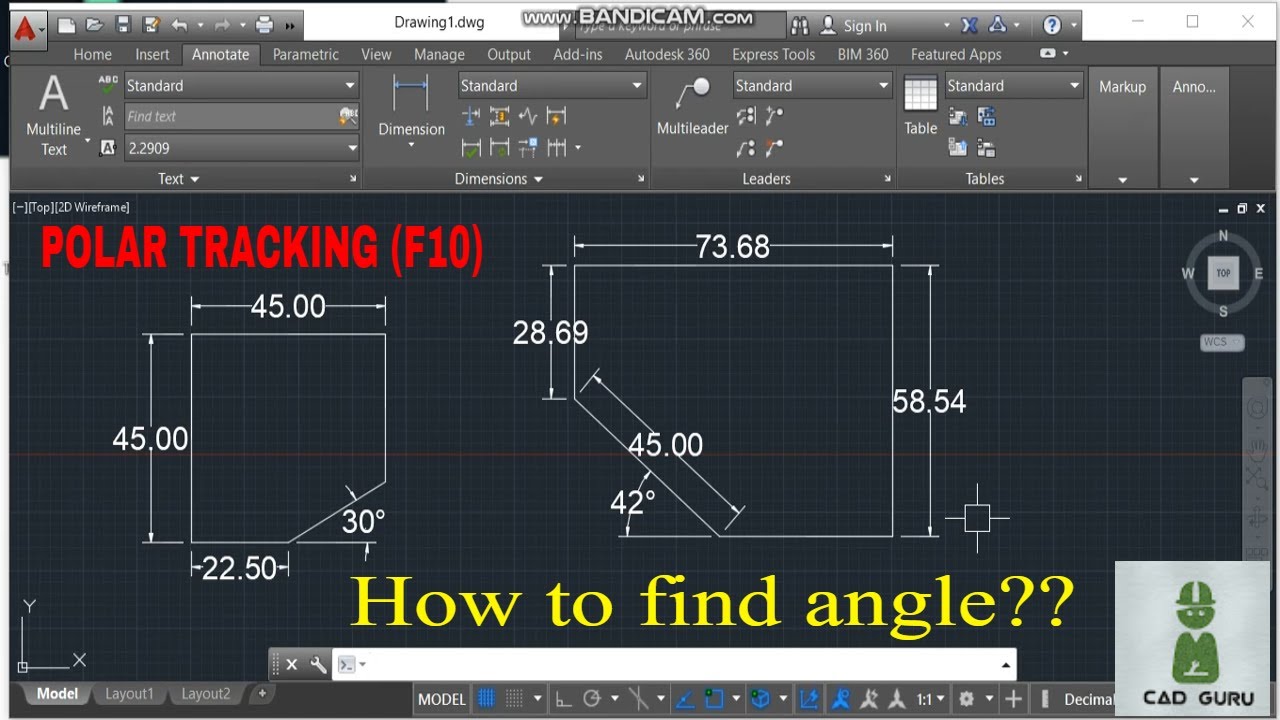 HOW TO FIND ANGLE IN AUTOCAD POLAR TRACKING YouTube how-to-find-angle-in-autocad-polar-tracking-youtube