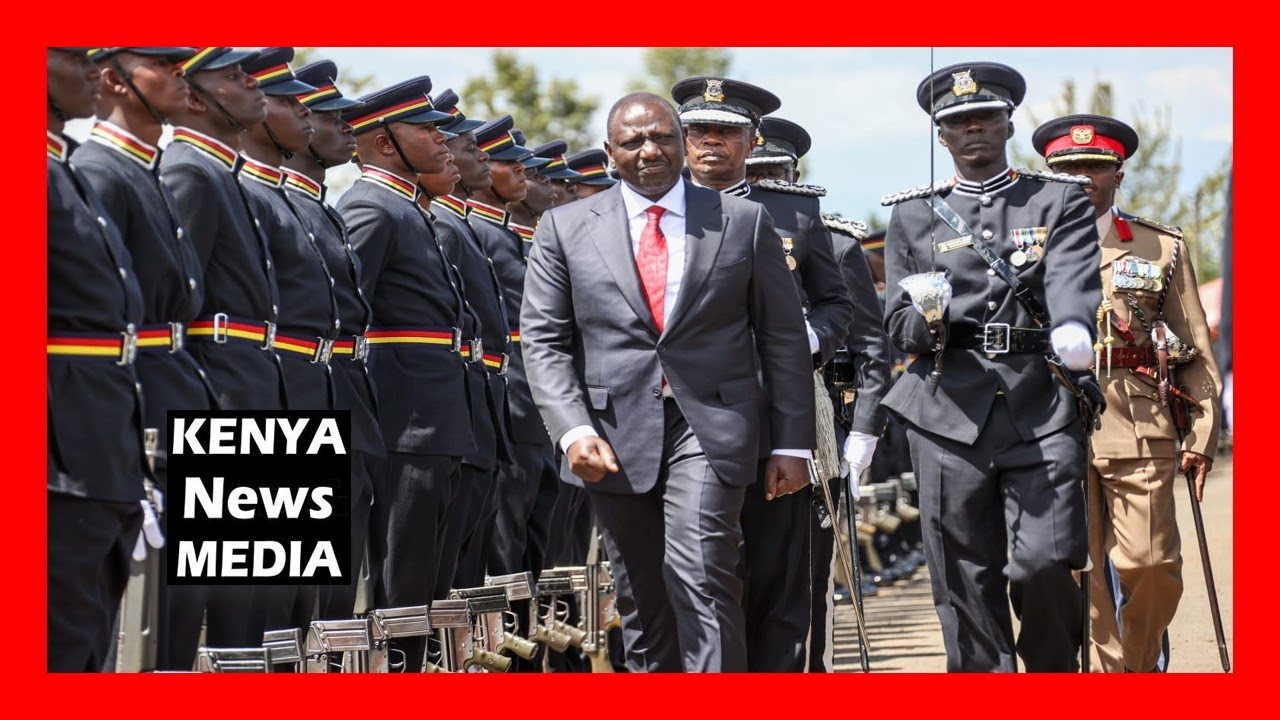 President Ruto inspects guard of honour at Kiganjo Police Training ...