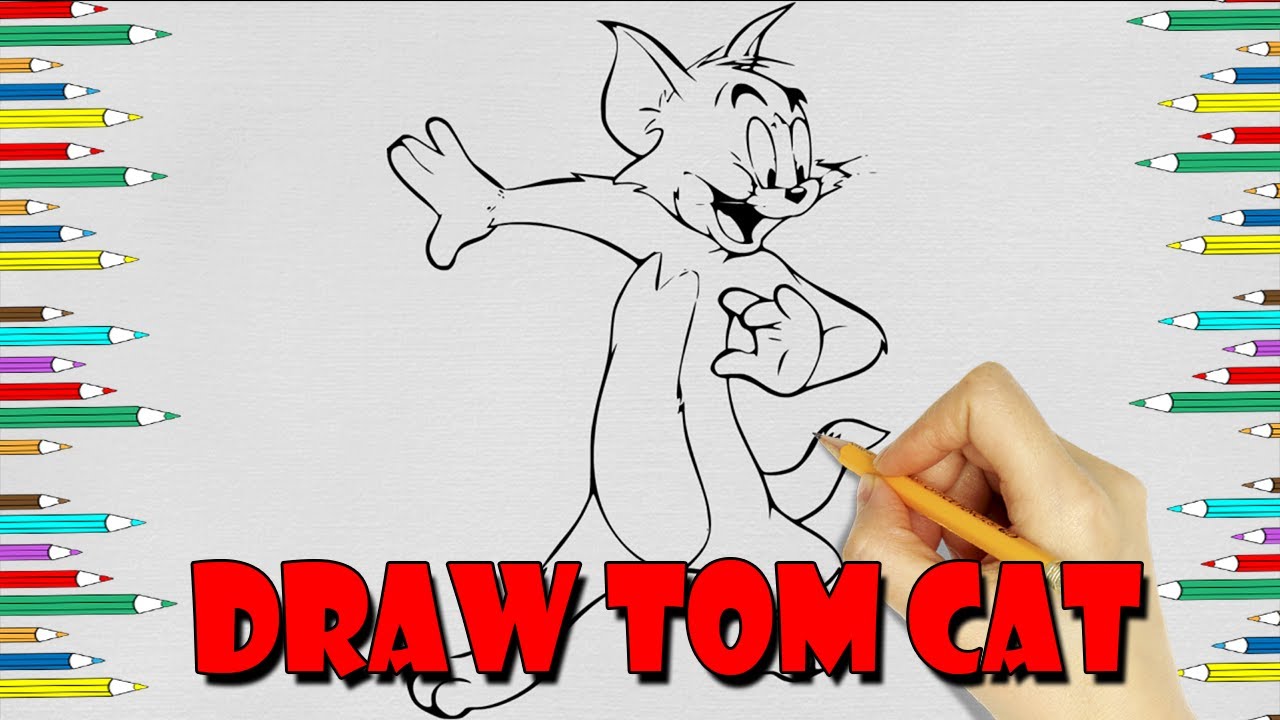 How to Draw Tom Cat with a pencil to the music \ Doodle drawing to ...