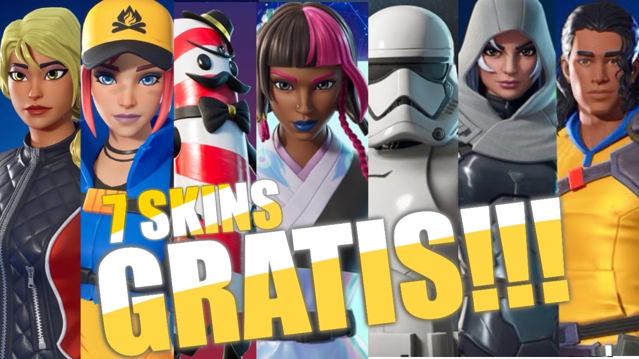 7 Skins gratis en #Fortnite para todos - YouTube