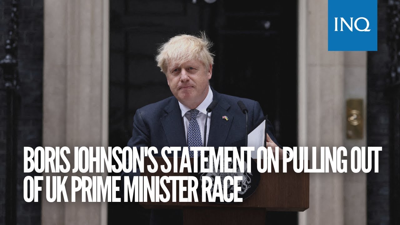 Boris Johnson's statement on pulling out of UK prime minister race ...