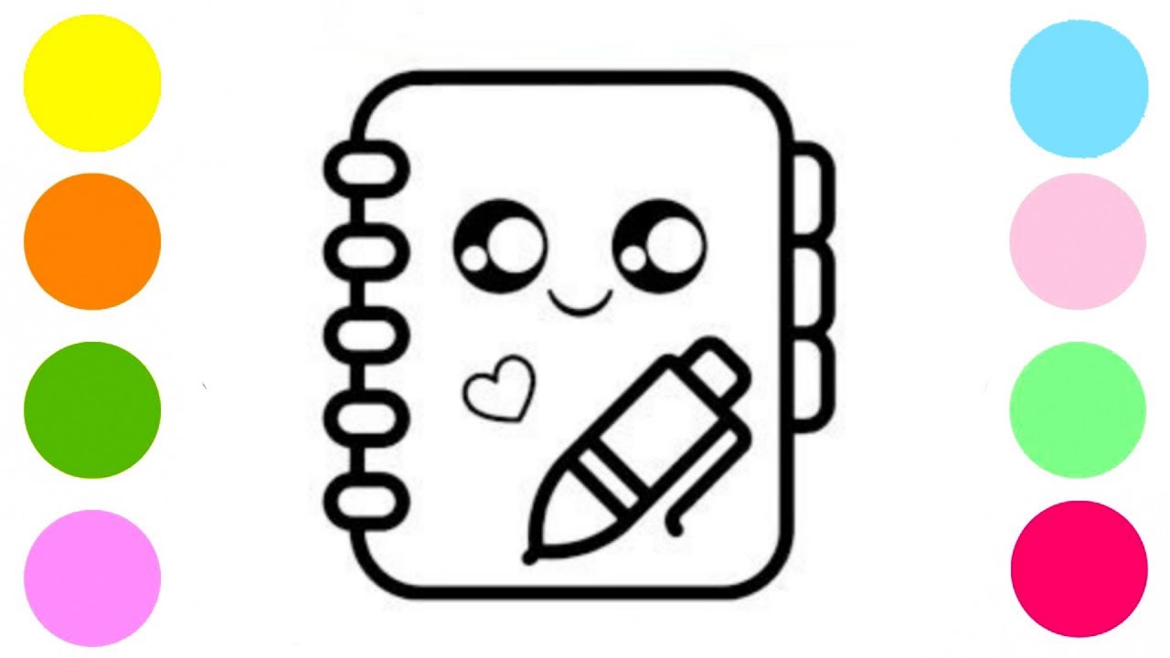How to Draw a Cute Notebook Step by Step for Kids - YouTube
