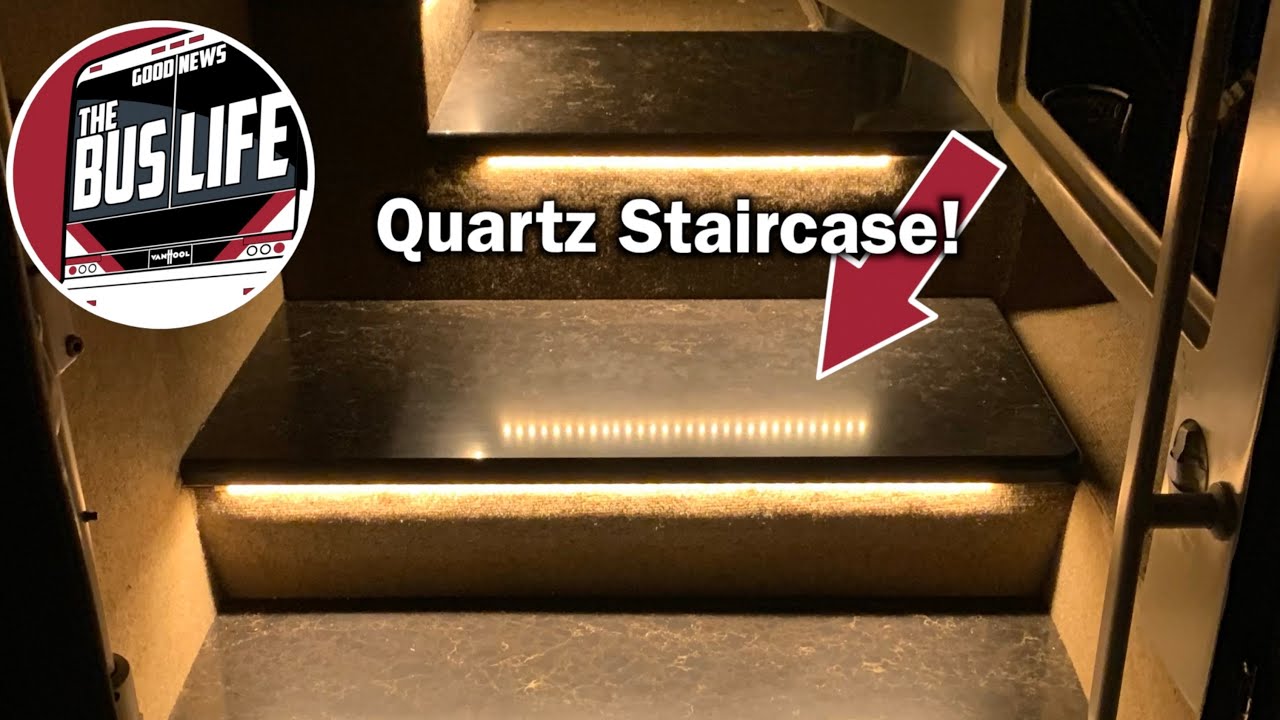 Quartz Staircase for our Bus Conversion - YouTube