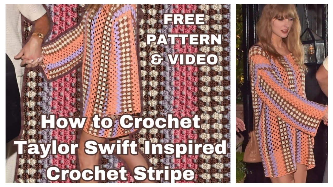 Taylor Swift crochet dress pattern free and easy granny stripes # ...