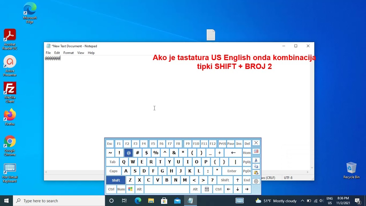 3 Kako Dobiti @ (Ludo a) Znak Na Tastaturi - YouTube