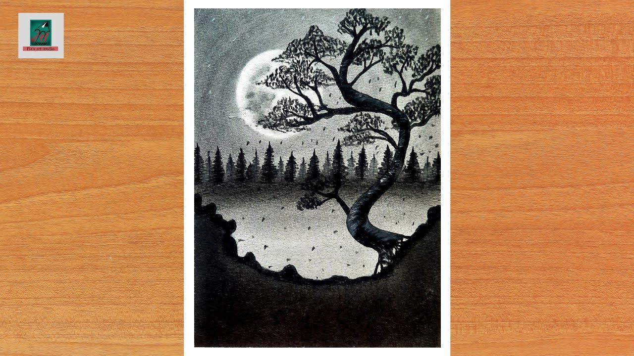 Easy Pencil Sketching || How To Draw Easy Beautiful Scenery Step By ...