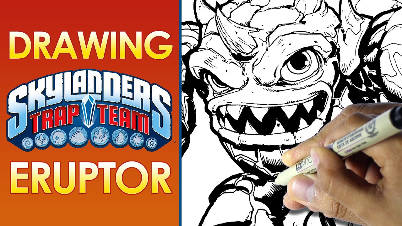 DRAWING SKYLANDERS ERUPTOR - DRAWING WITH MY SON - YouTube