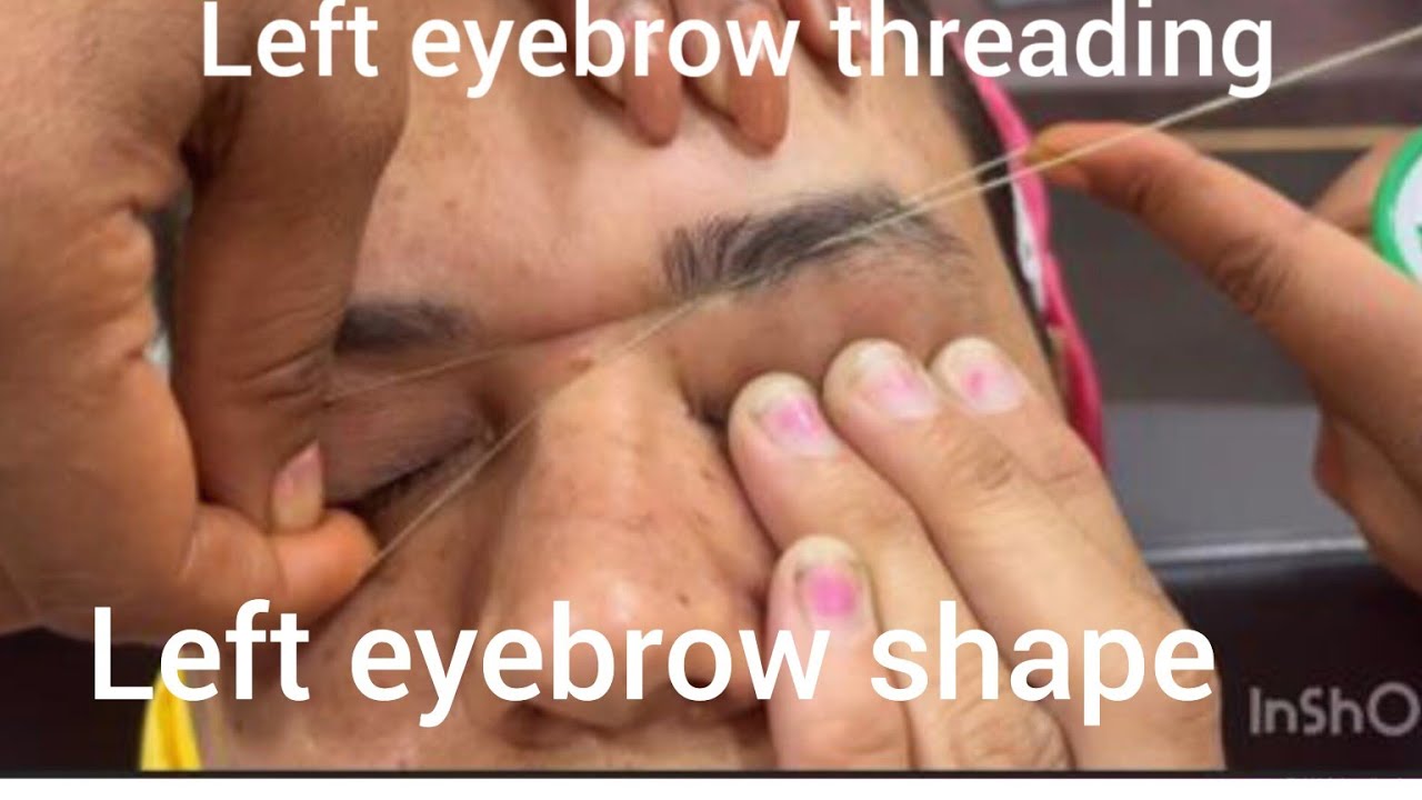 Left eyebrow threading//left eyebrow shape//second time eyebrow ...