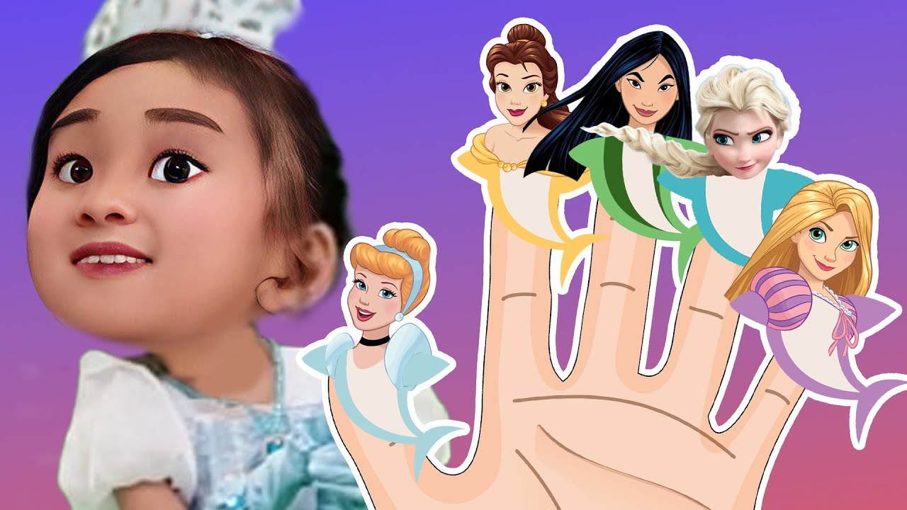 Princess Shark Finger Family | Disney Princess | Kids Songs and Nursery ...