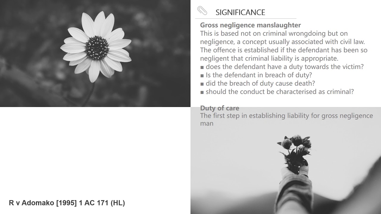 [Case Law Criminal] [gross negligence manslaughter] R v Adomako [1995 ...