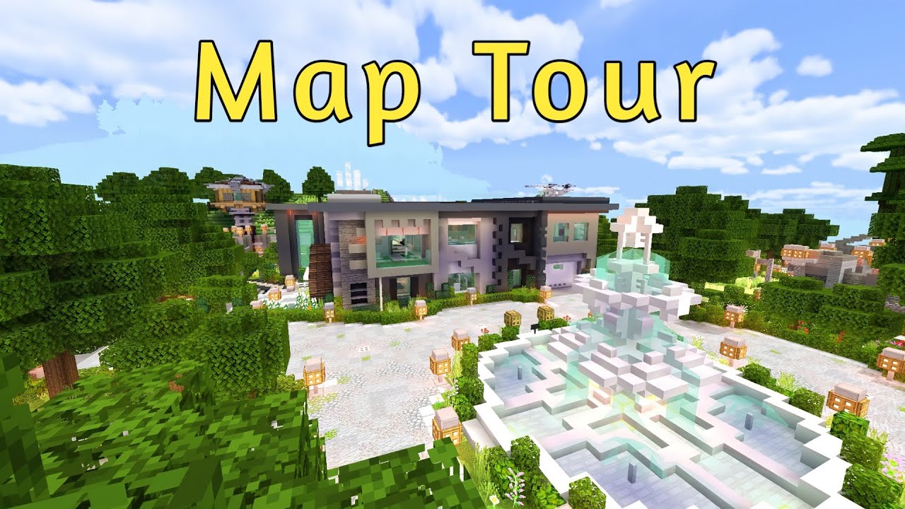 Big Smart House Map Tour - Minecraft PE 1.16+ - YouTube