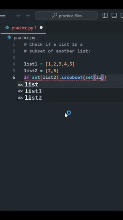 Subset of another list | #python #pythonprogramming#coding#learnpython #pythonforbeginners - YouTube