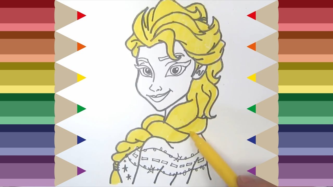 Disney Frozen Elsa | How to Draw Elsa Coloring pages for kids | easy ...