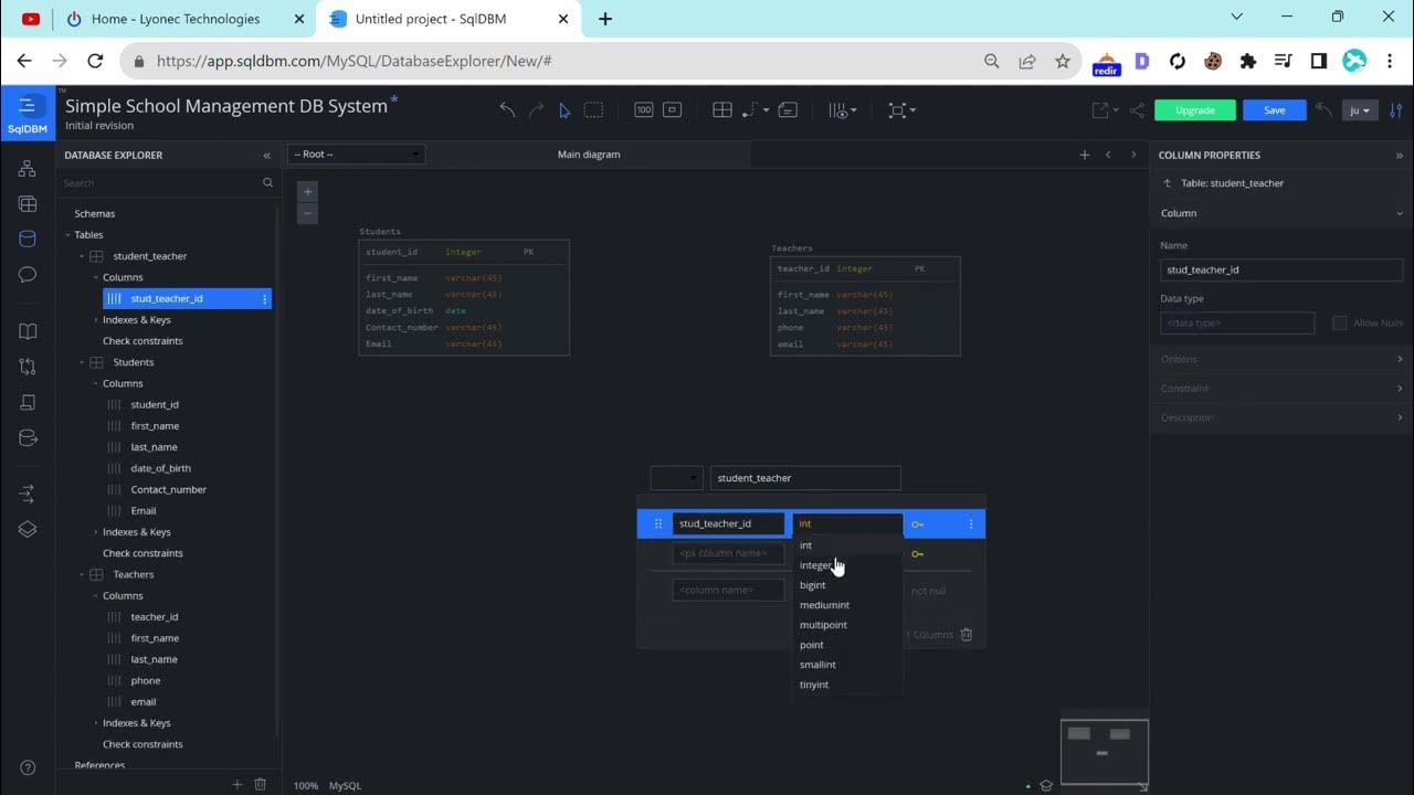 How to Create Database Models Online Free Using SqlDBM - YouTube