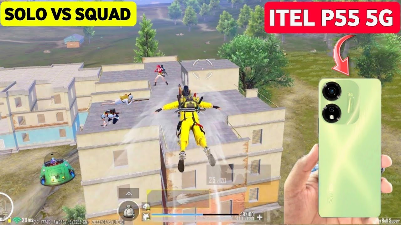Itel p55 5g pubg gameplay test | Itel p55 5g bgmi graphics test | Itel ...