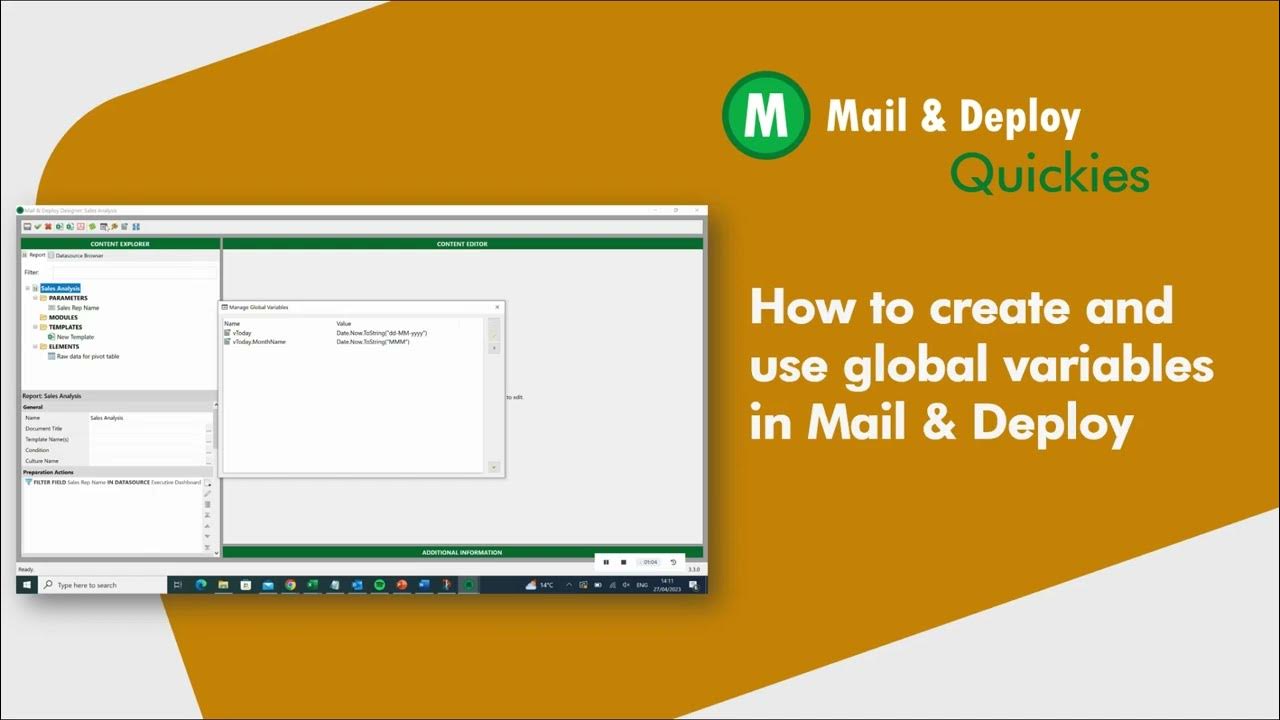 Mail & Deploy Quickie: How to create and use globale variables in Mail & Deploy - YouTube