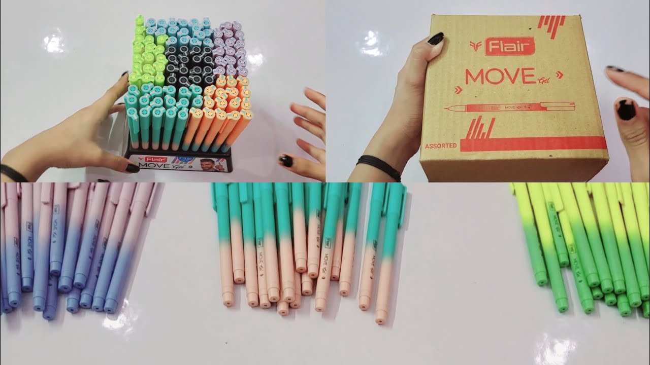 flair move gel pen 🖊 I colorful and smooth pens I stationary videos ...