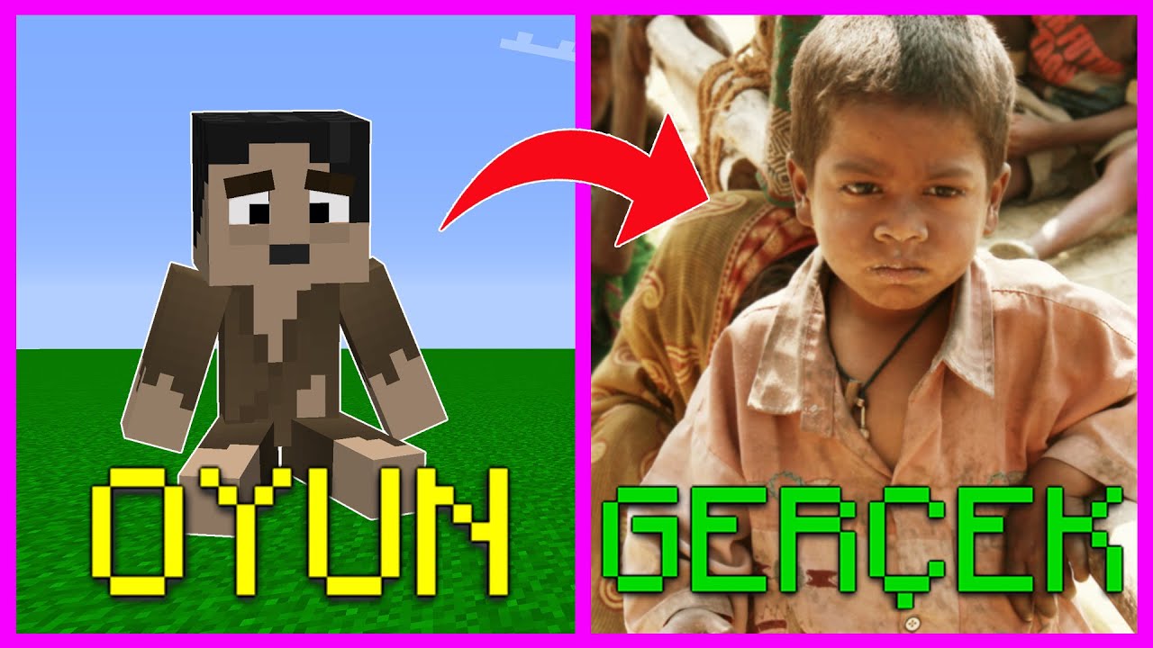 MİNECRAFT PARODİLERİ KARAKTERLERİ GERÇEK YÜZLERİ 😱- Dilenci Çocuk ...