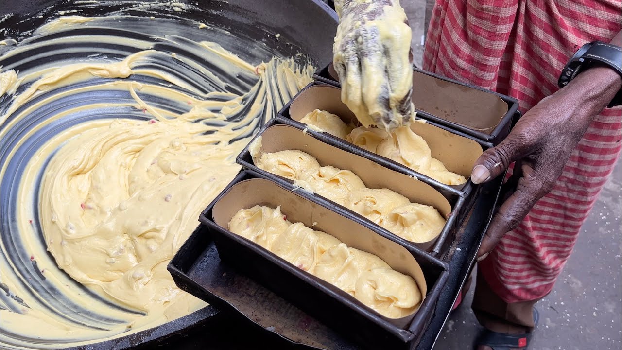 Classic Hand Whipped Butter Cake | Street Food - YouTube