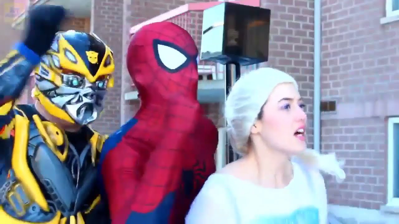 Spiderman & Frozen Elsa and fun robots, funniest moments videos - YouTube
