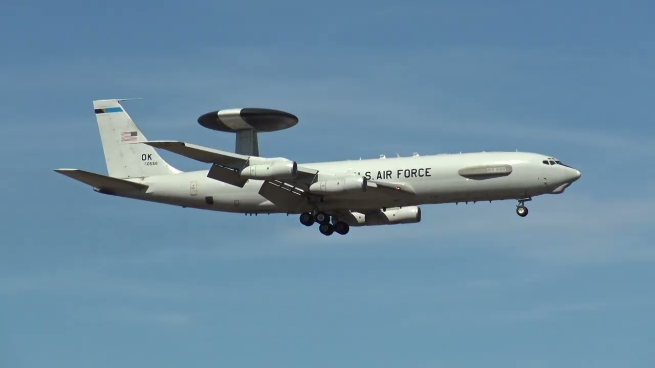U.S Air Force Boeing E-3B Sentry (75-0556) Landing Rota Air Base LERT ...