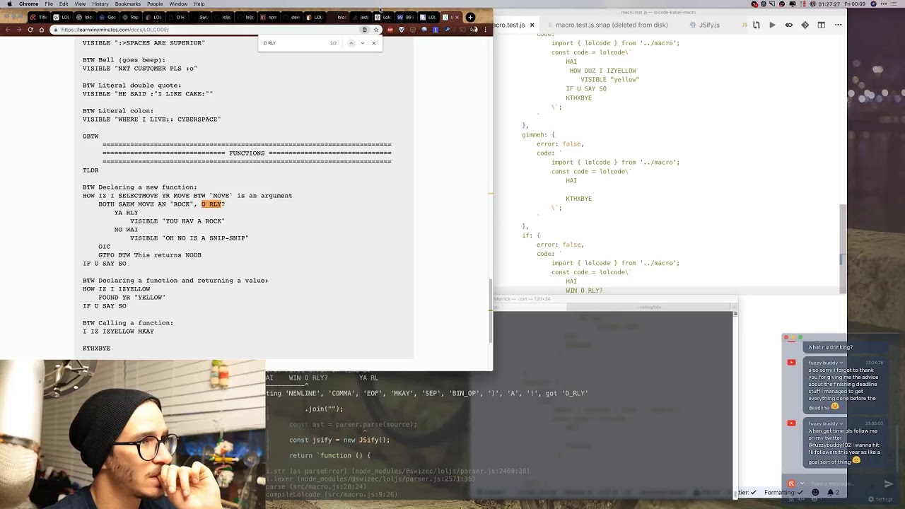 Building LOLCODE with Babel macros pt 3 - YouTube